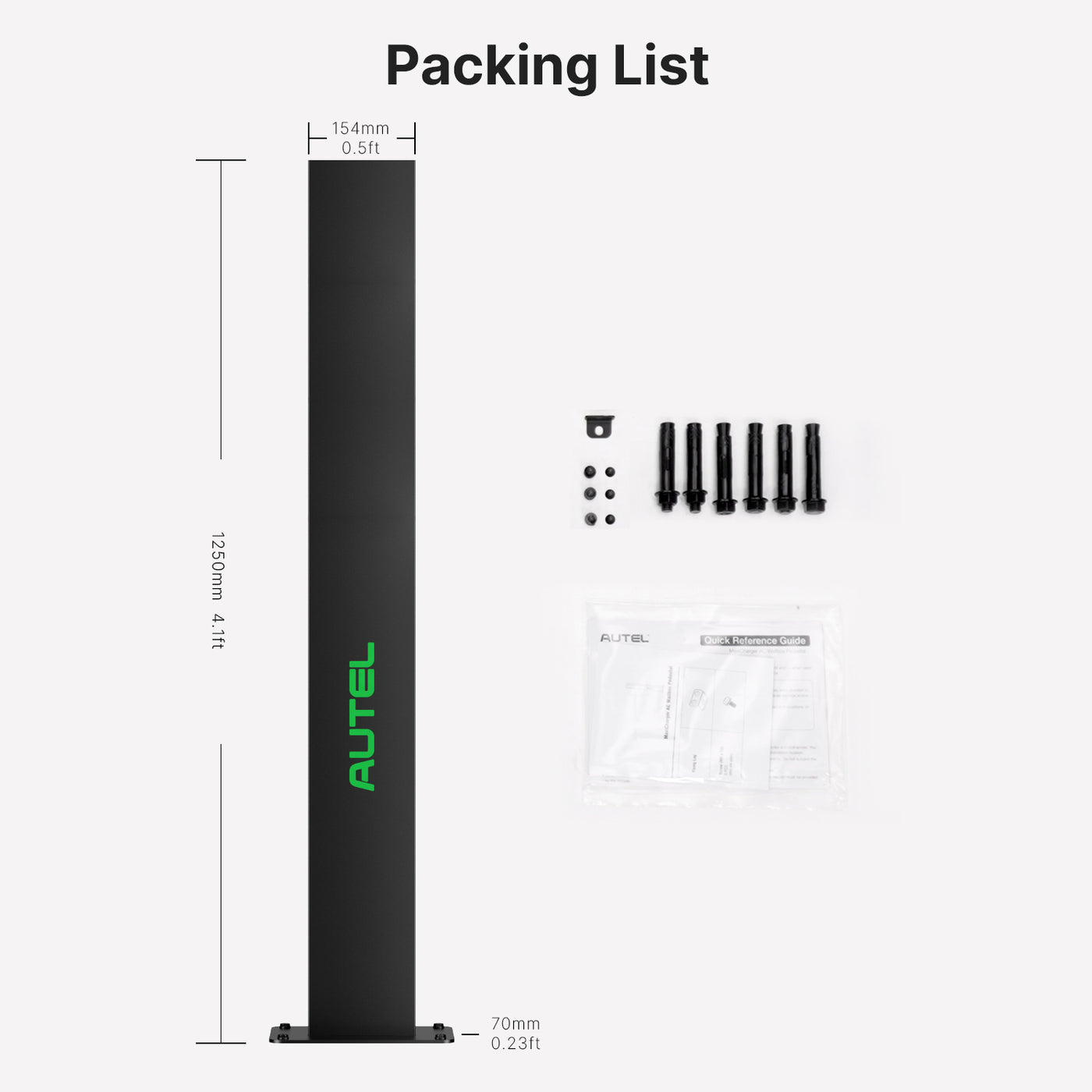 Autel EV Charger Pedestal Floor Stand Compatible with All Autel EV Chargers